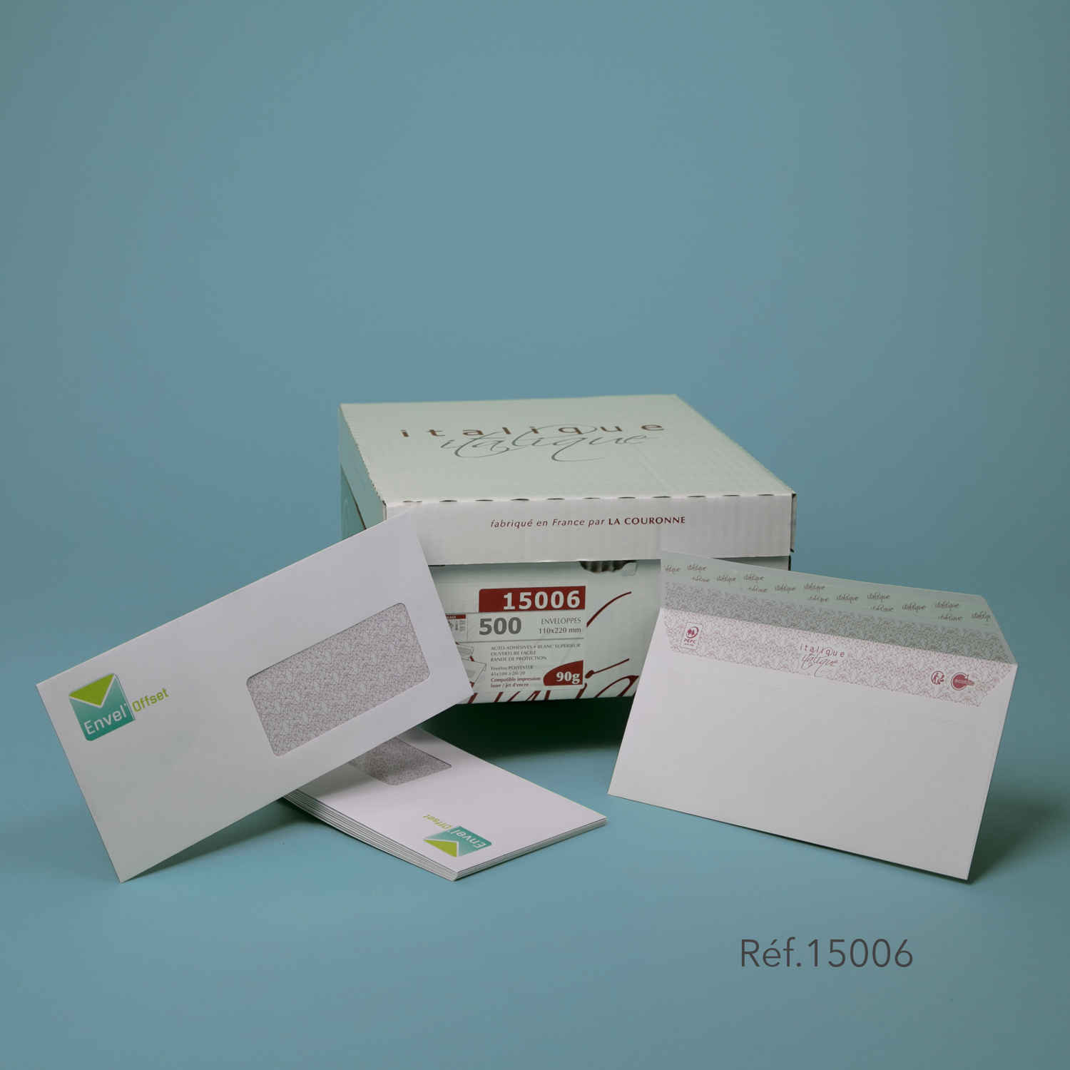 Enveloppe imprimée DL, boîte de 500 - Envel'offset